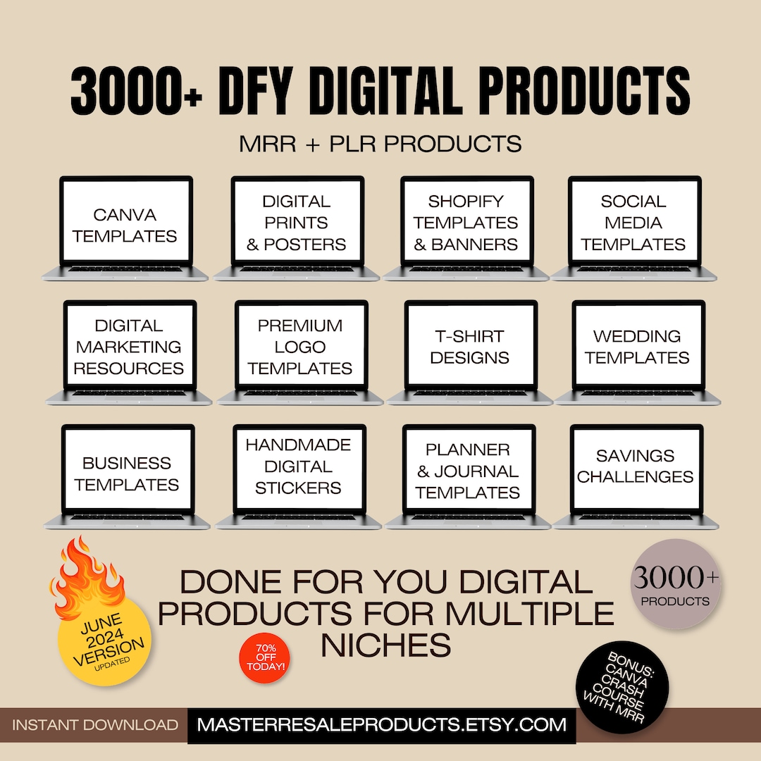 3,000 PREMIUM Resell Digital Products Bundle Passive Income Private ...