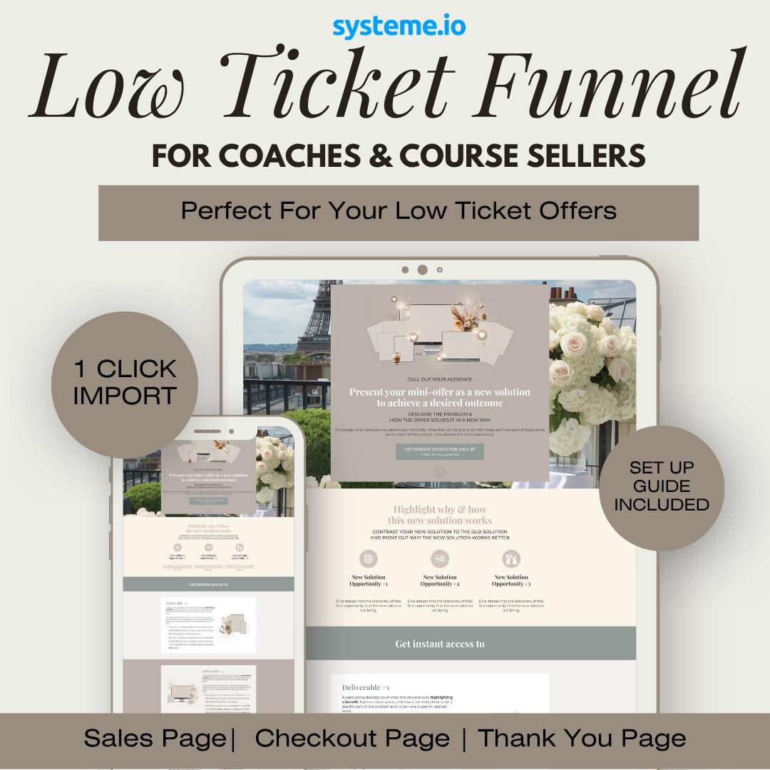 Systeme.io Mini Offer Funnel Template: Sales Page, Opt-in, Freebie ...