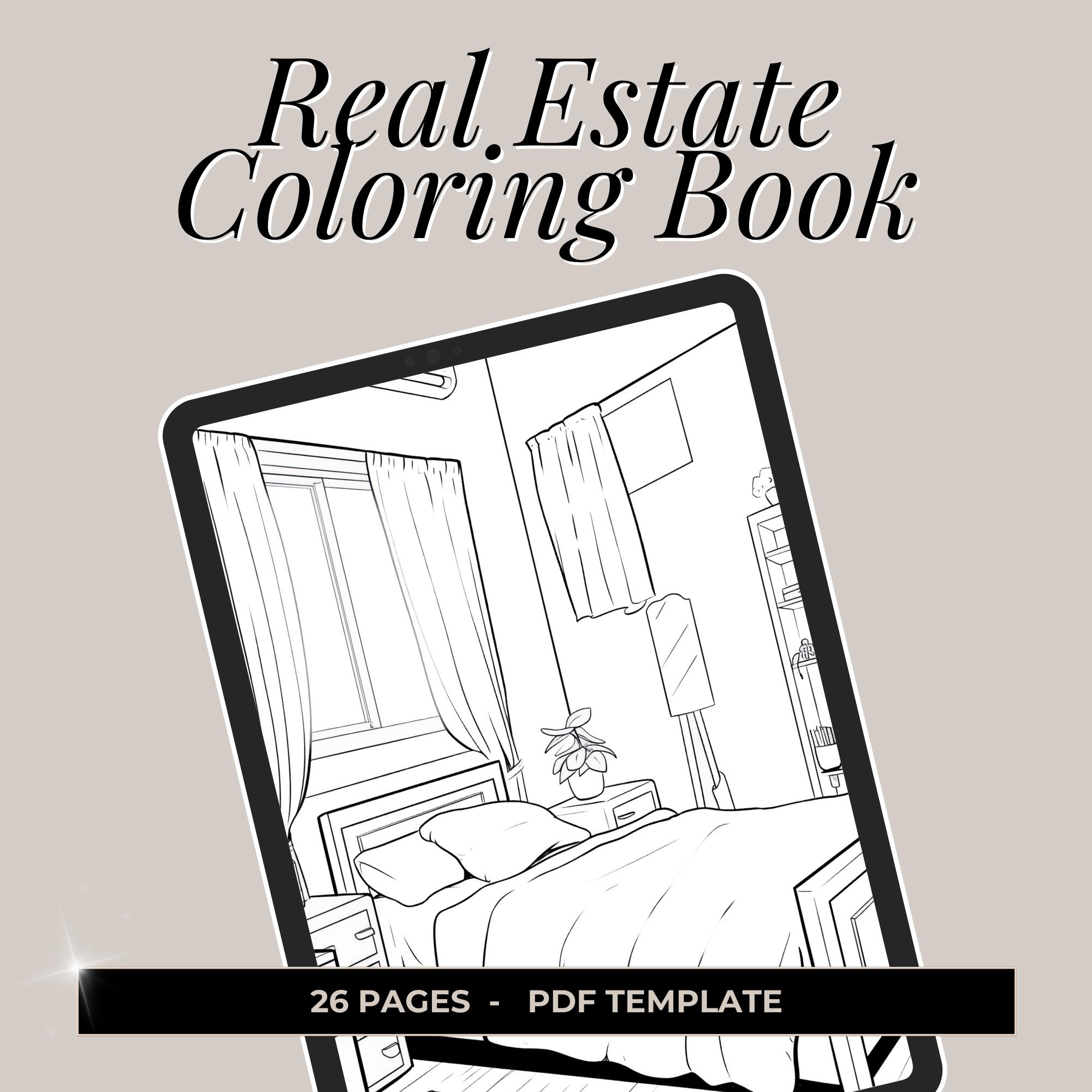 Real Estate Coloring Book: Home Designs for Adults & Kids (PDF) - Etsy