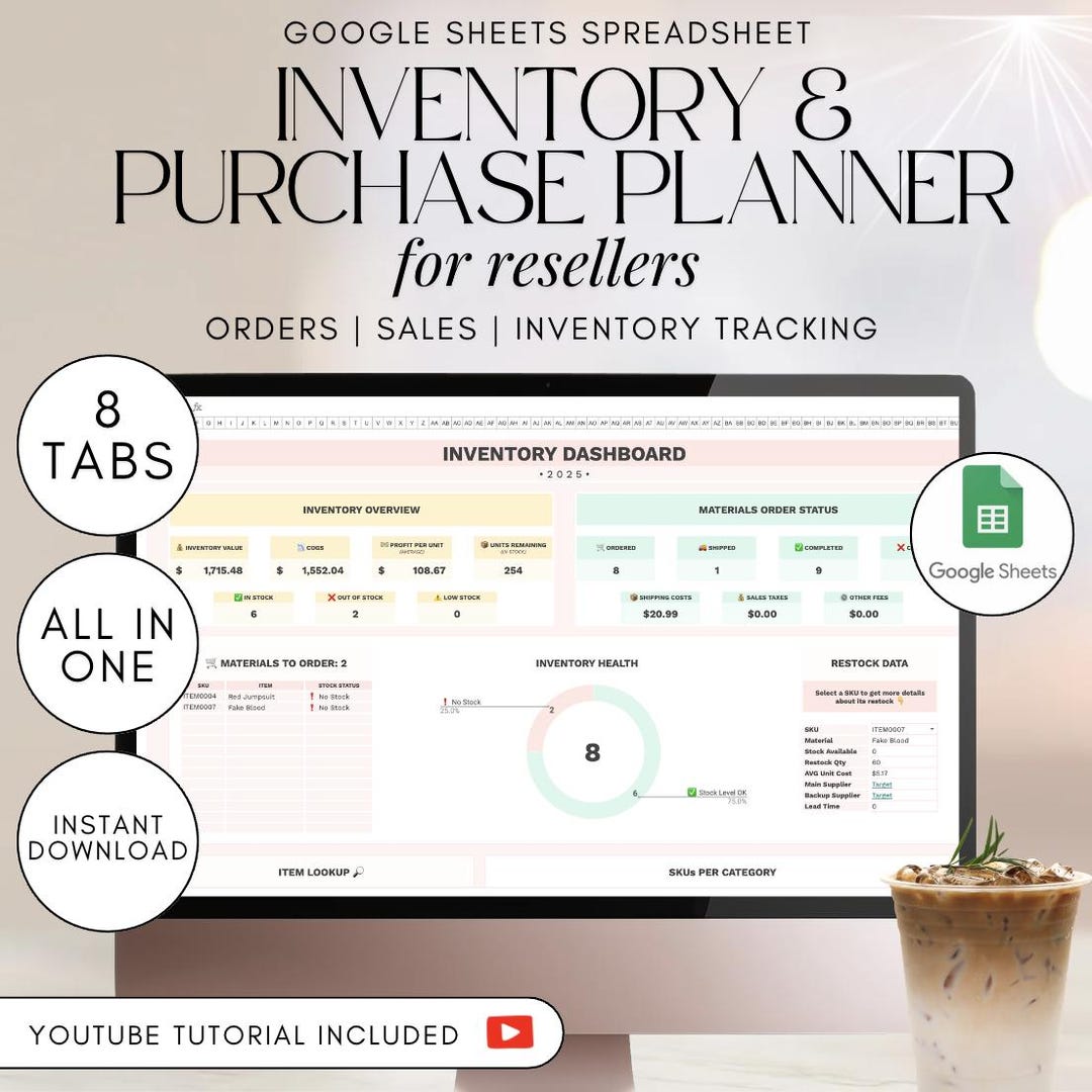 Google Sheets Inventory & Purchase Planner for Resellers – Track Orders ...