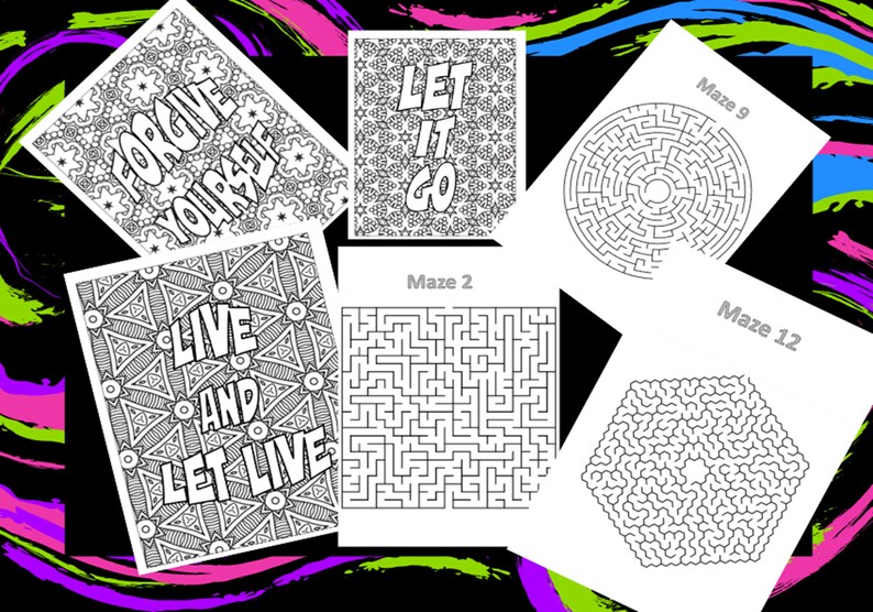 Mazes and Colouring Printables Instant Download, Hours of Relaxing Time ...