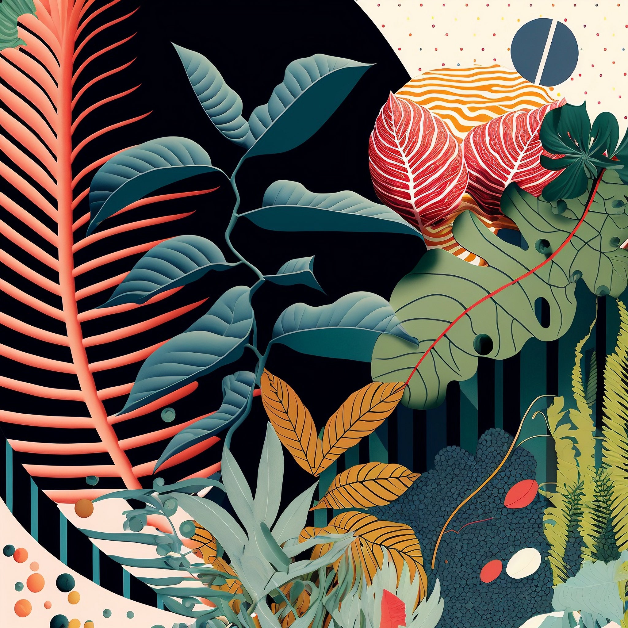 14 Printable Tropical Prints, Fantasy Print, Colourful, Wall Art ...