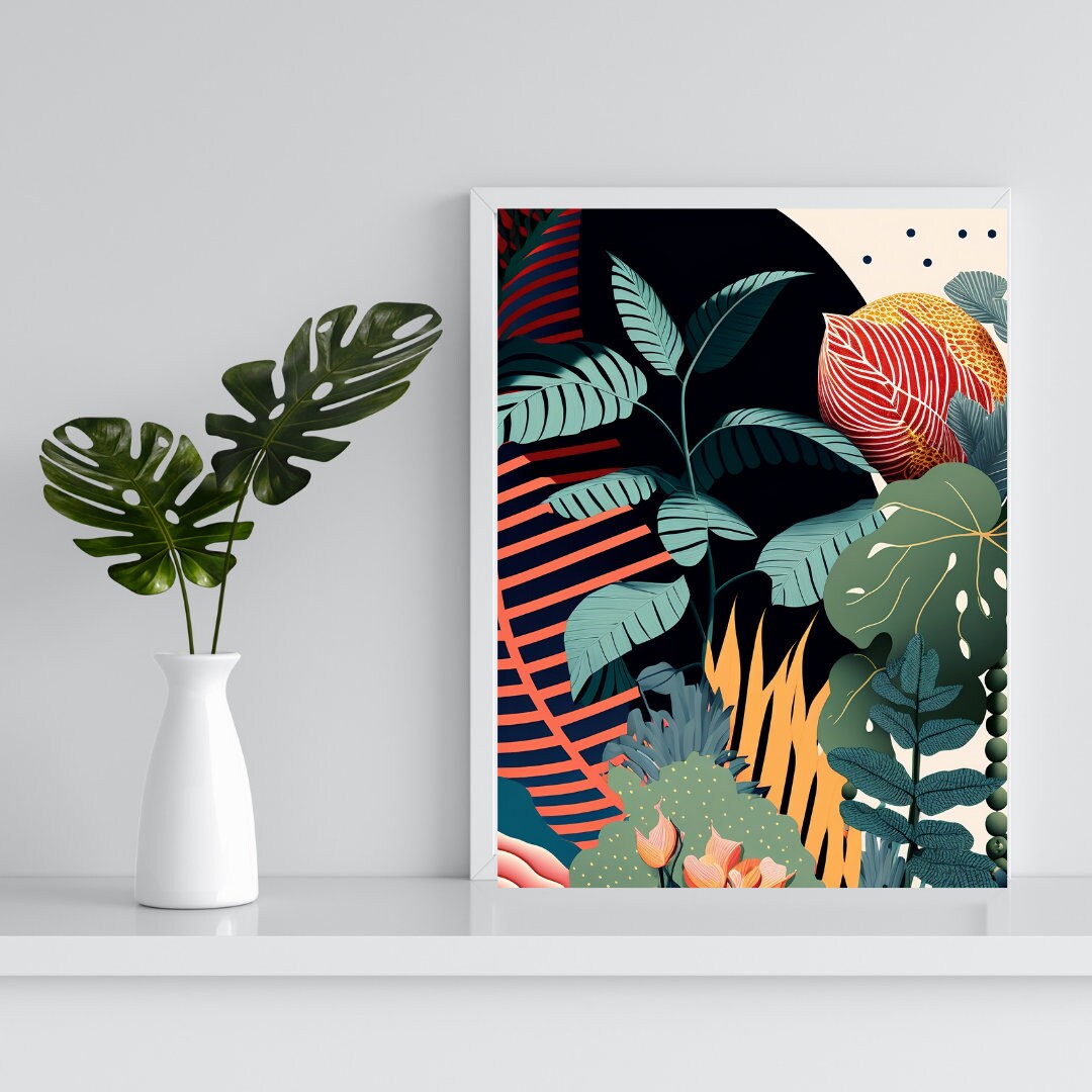 14 Printable Tropical Prints, Fantasy Print, Colourful, Wall Art ...