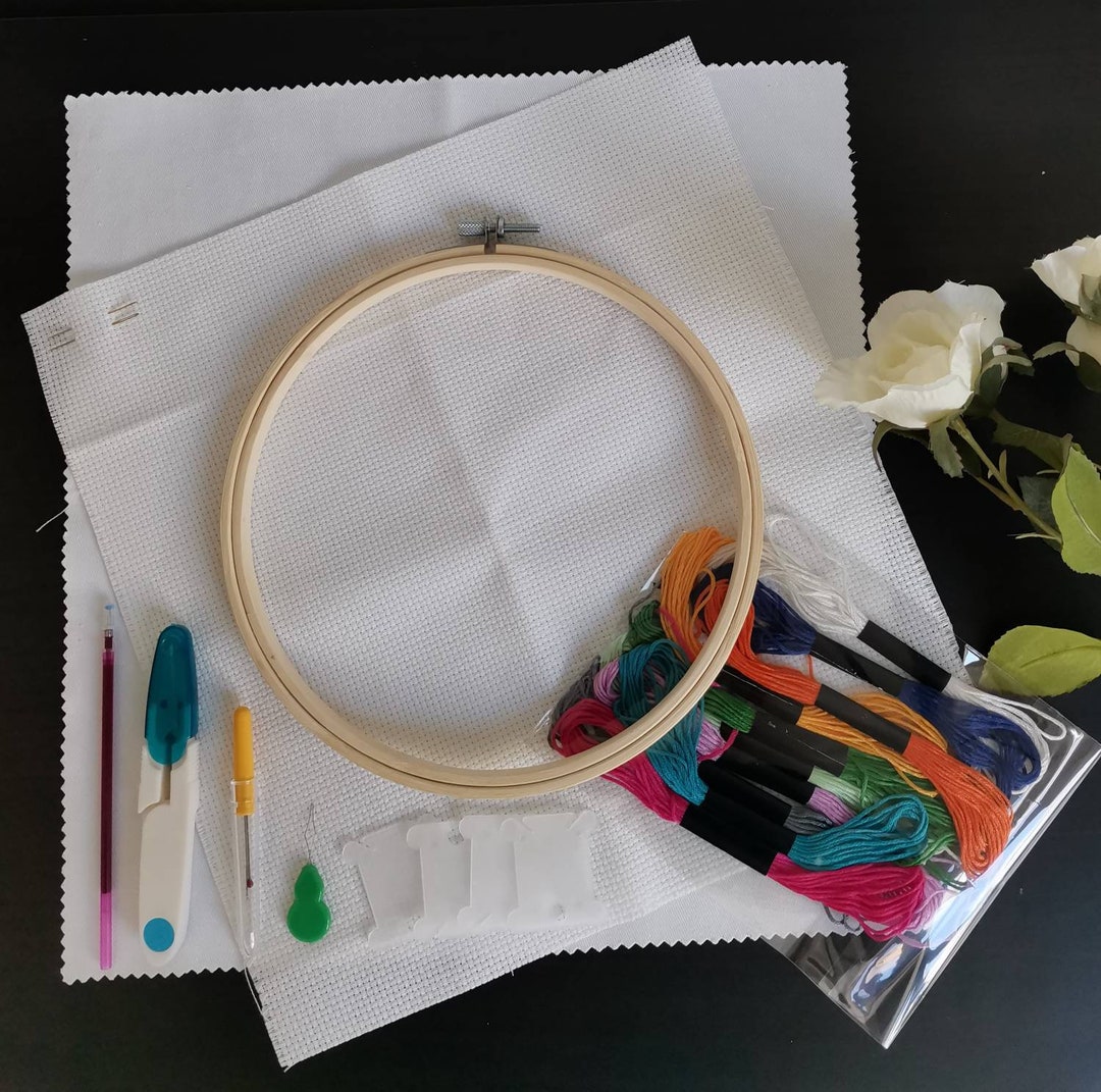 Beginner Embroidery Kit, Hand Embroidery Kit, Embroidery Hoop ...