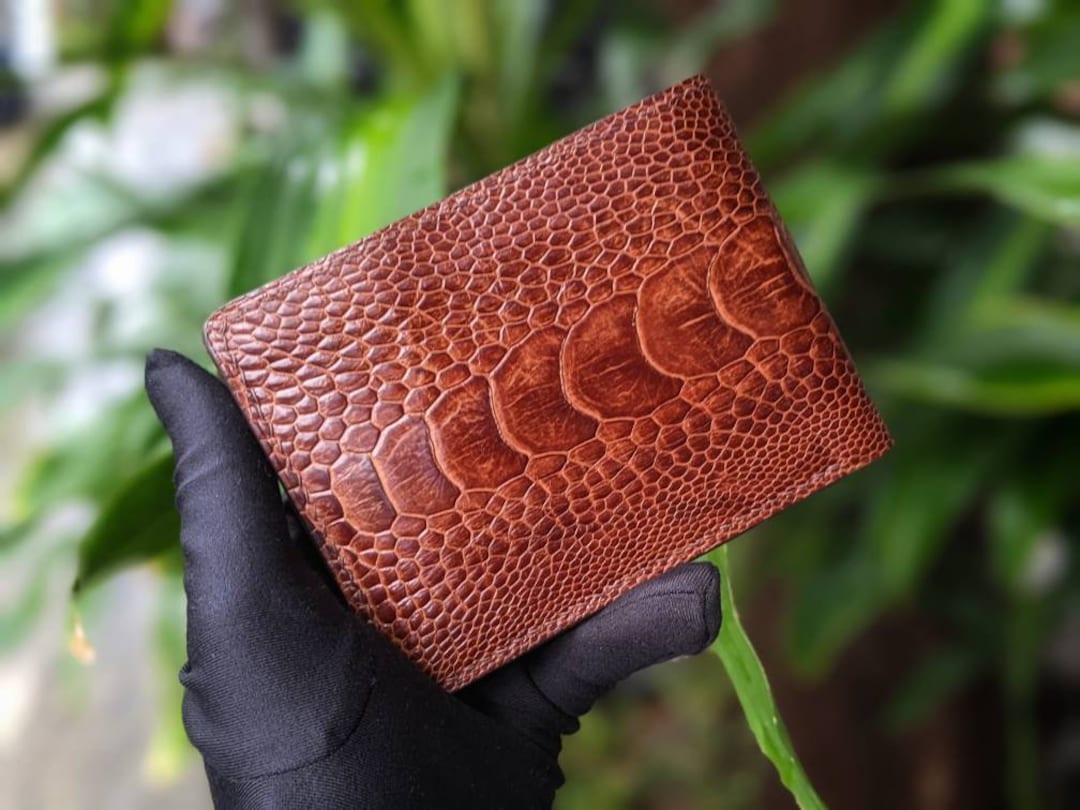 Brown Ostrich Leg Men Wallet, Leather Wallet for Men, Billfold Men ...