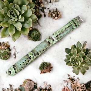 Mint Python Leather Watch Straps, Leather Watch Bands, Best Leather ...