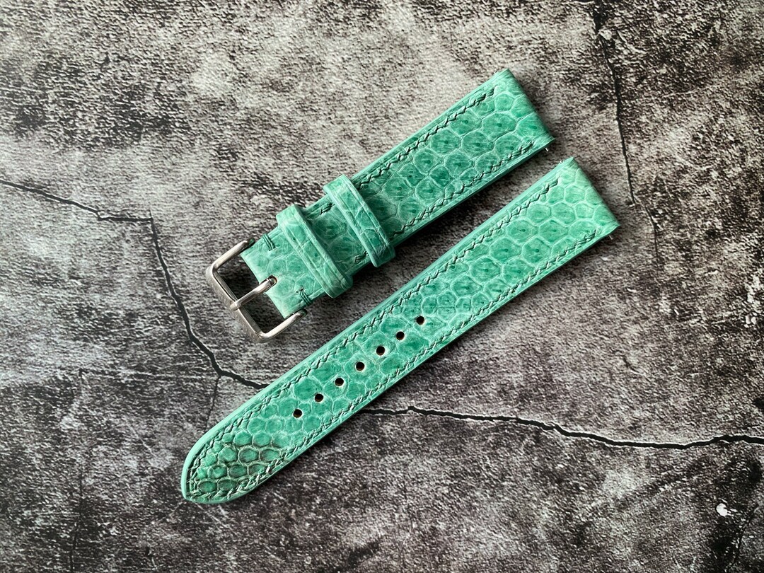 Aquamarine Snake Leather Watch Straps, Leather Watch Bands, Best ...