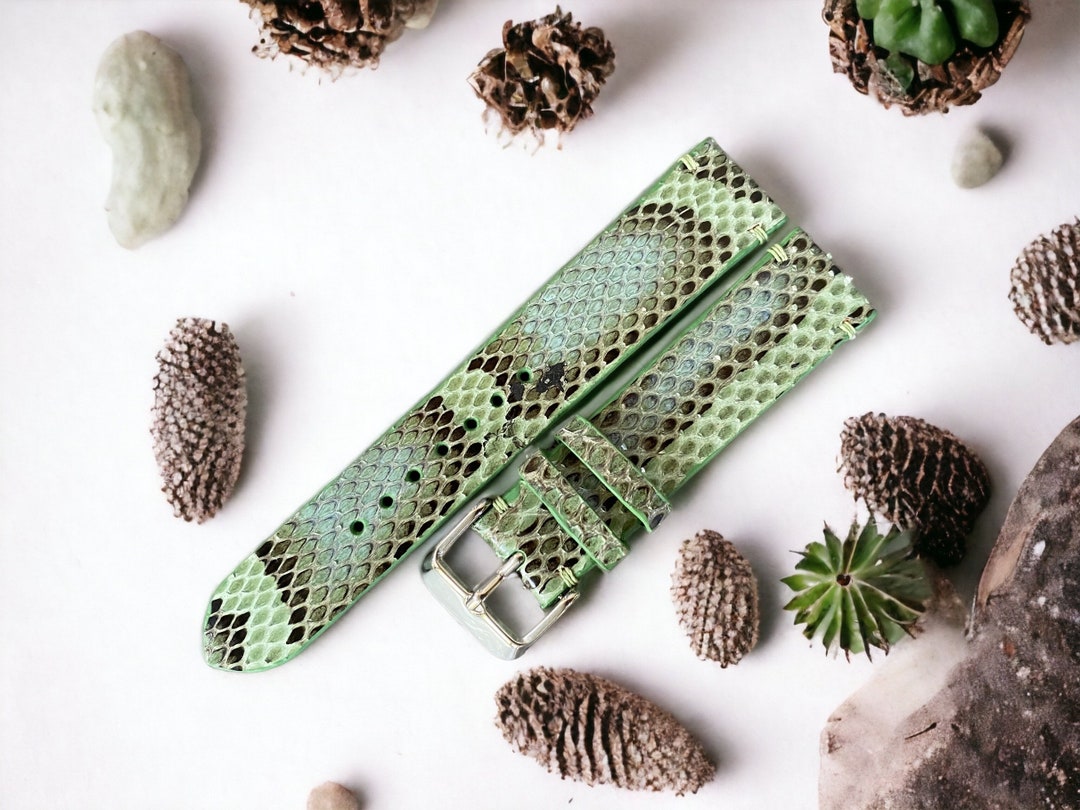 Mint Python Leather Watch Straps, Leather Watch Bands, Best Leather ...