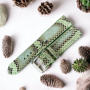 Mint Python Leather Watch Straps, Leather Watch Bands, Best Leather ...