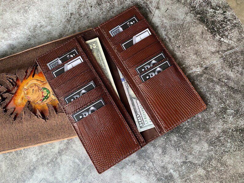Brown Lizard Long Wallet - Etsy