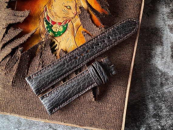 Dark Brown Shark Skin Watch Straps 24mm 22mm 21mm 20mm - Etsy