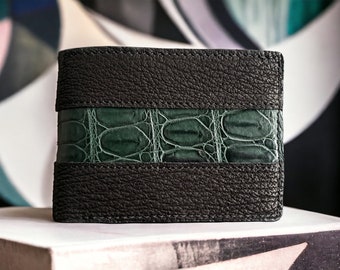 Men's Genuine Black Python Leather Wallet Bi Fold Wallet Snakeskin ...