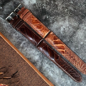 Combo 2 Set of Watch Straps Brown and Dark Brown Ostrich Leg Watch ...