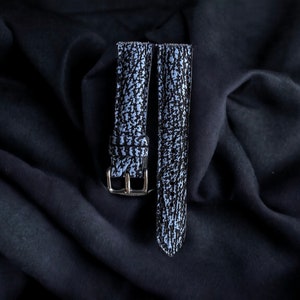 Light Slate Gray Mix Black Shark Skin Watch Straps 24mm, 22mm, 21mm ...
