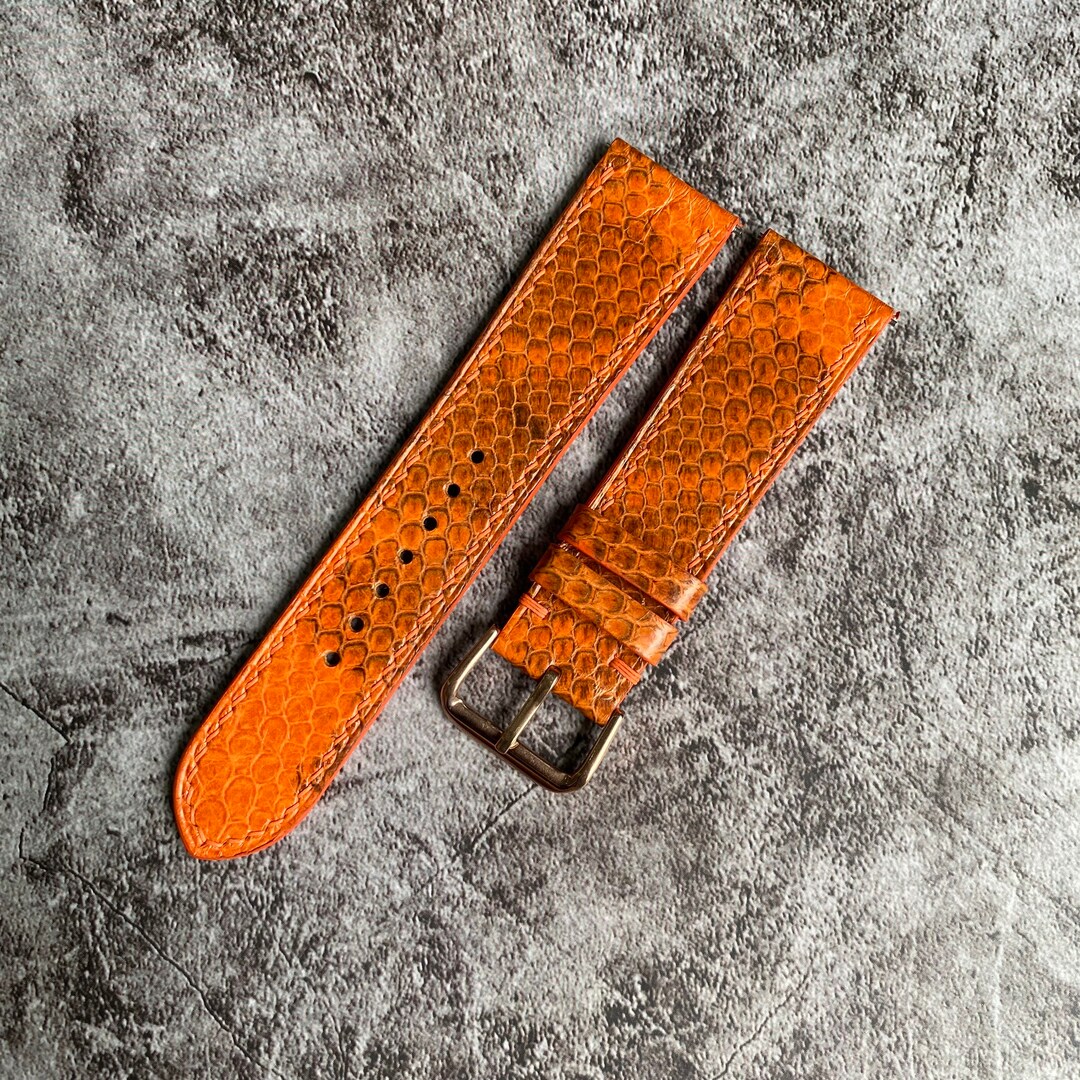 Orange Snake Leather Watch Straps, Leather Watch Bands, Best Leather ...