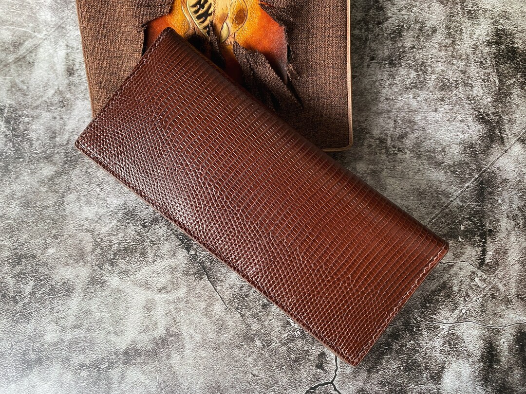 Brown Lizard Long Wallet - Etsy