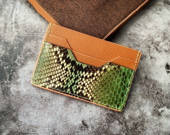 Men's Genuine Black Python Leather Wallet Bi Fold Wallet Snakeskin ...