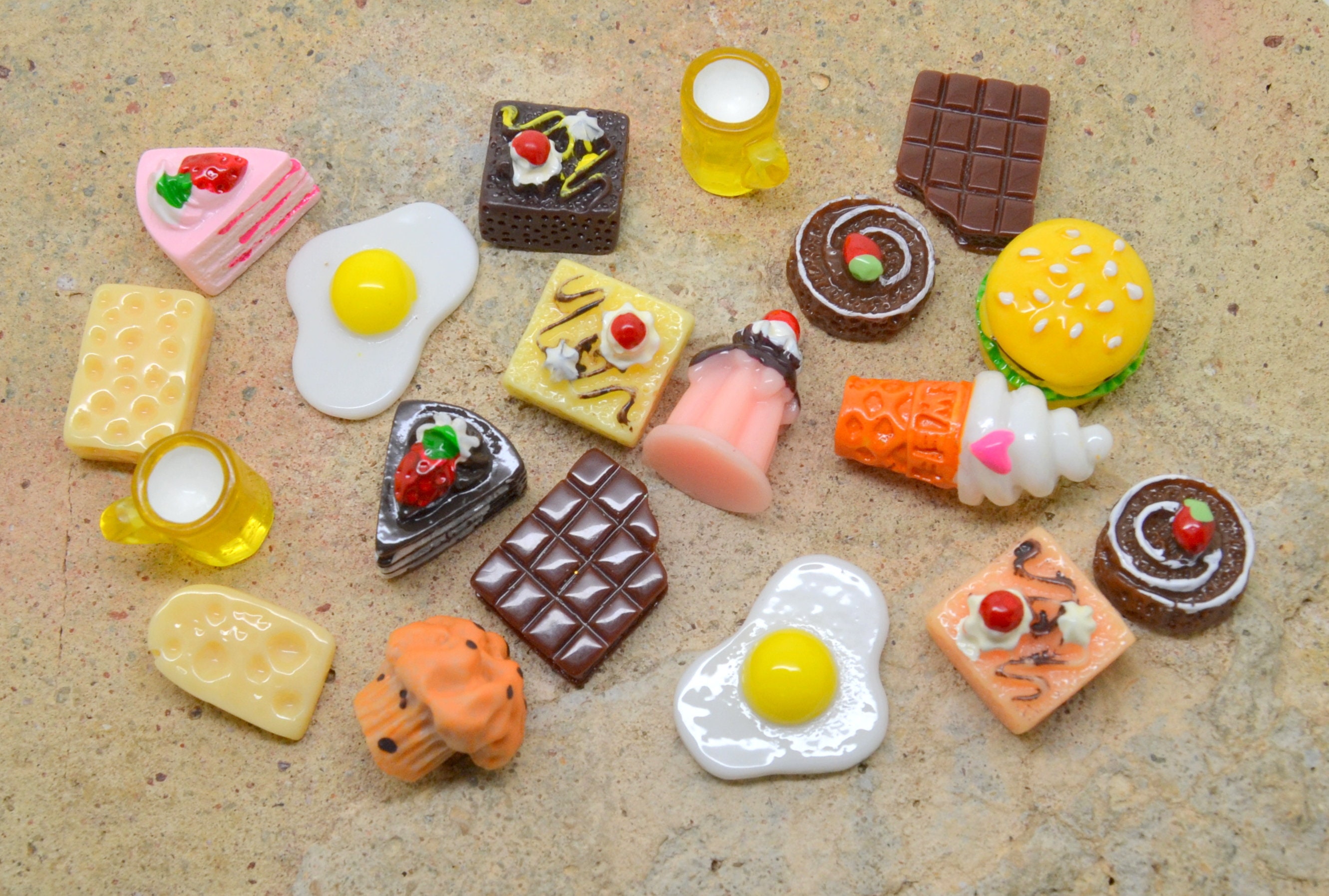 2 Miniature Cakes Cupcake Cake Ice Cream Pastry Resin | Etsy