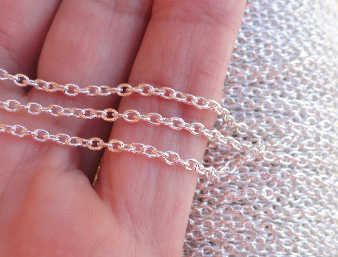 Chain by Metre, Fine Convict Mesh, Silver Metal, 2mm/3mm - Etsy