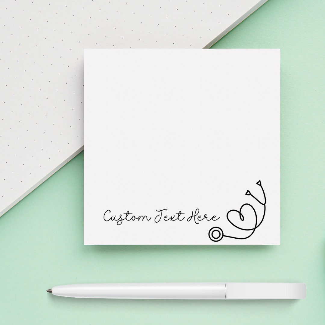 Custom Text Stethoscope Post-it® Note Pads Nurse Sticky Notes Nurse ...