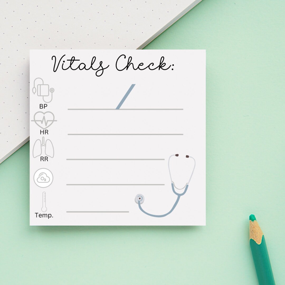 Nurse Vitals Check Post-it® Note Pads Nurse Sticky Notes - Etsy