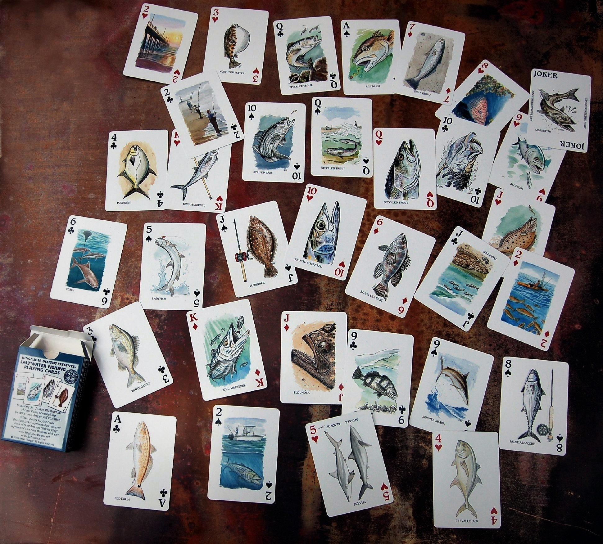 The Fishing Cards Inshore Edition Featuring 54 Original Paintings by JK ...