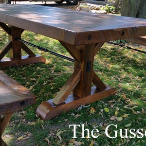 Gusset Style Rustic Farm Table Set - Etsy