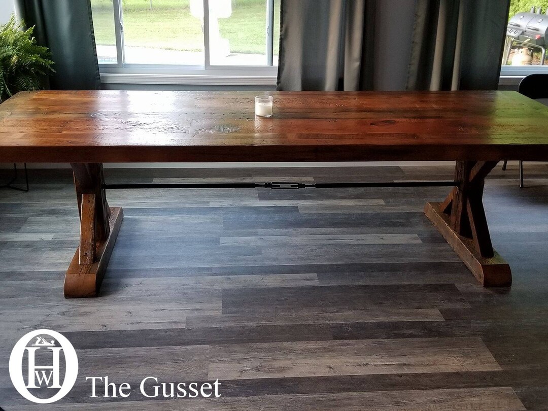 Gusset Style Rustic Farm Table Set - Etsy