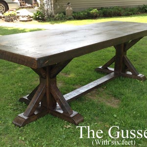 Gusset Style Rustic Farm Table Set - Etsy