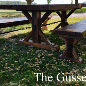 Gusset Style Rustic Farm Table Set - Etsy