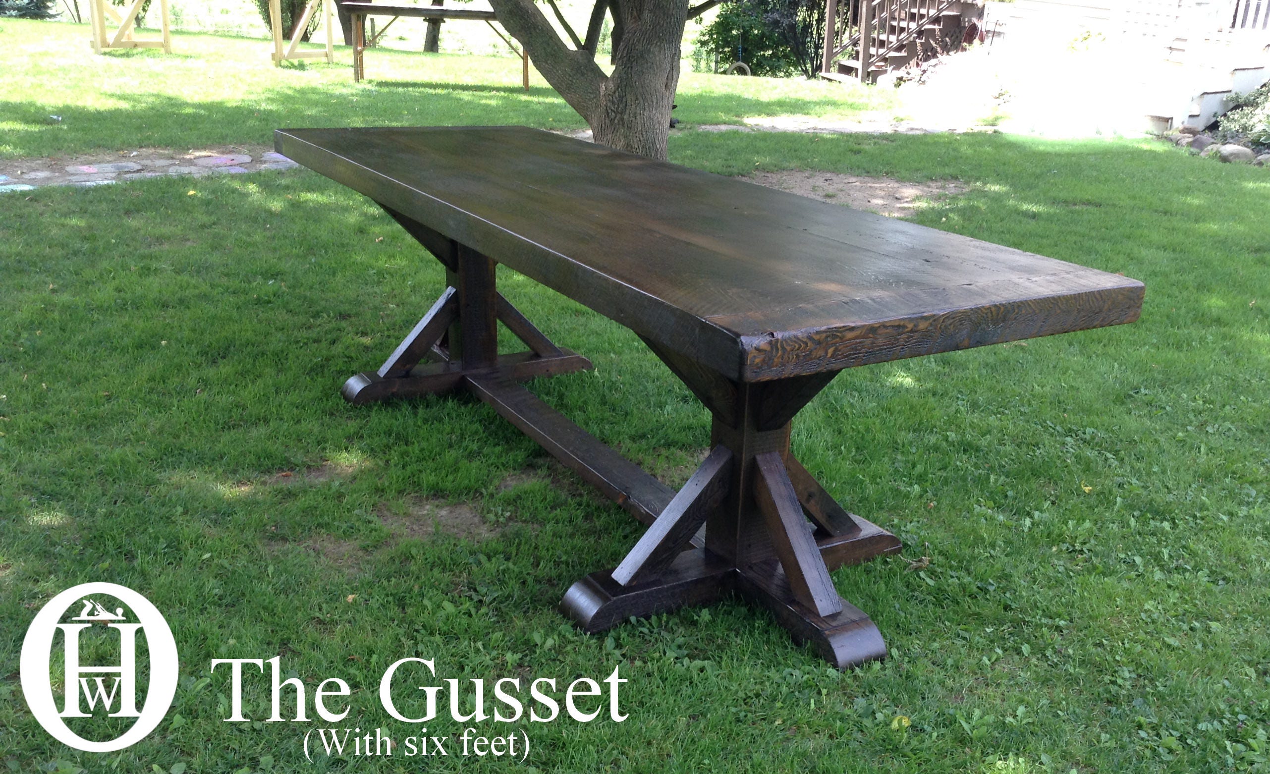 Gusset Style Rustic Farm Table Set - Etsy