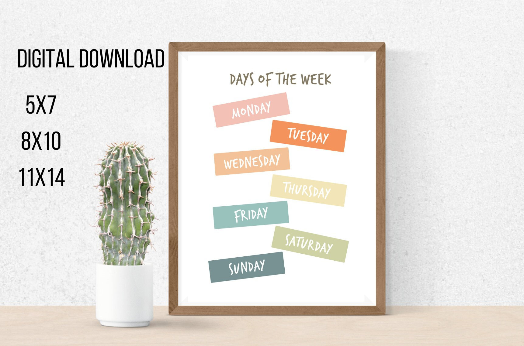 Days of the Week, Educational Poster, Homeschool, Classroom, Printable ...