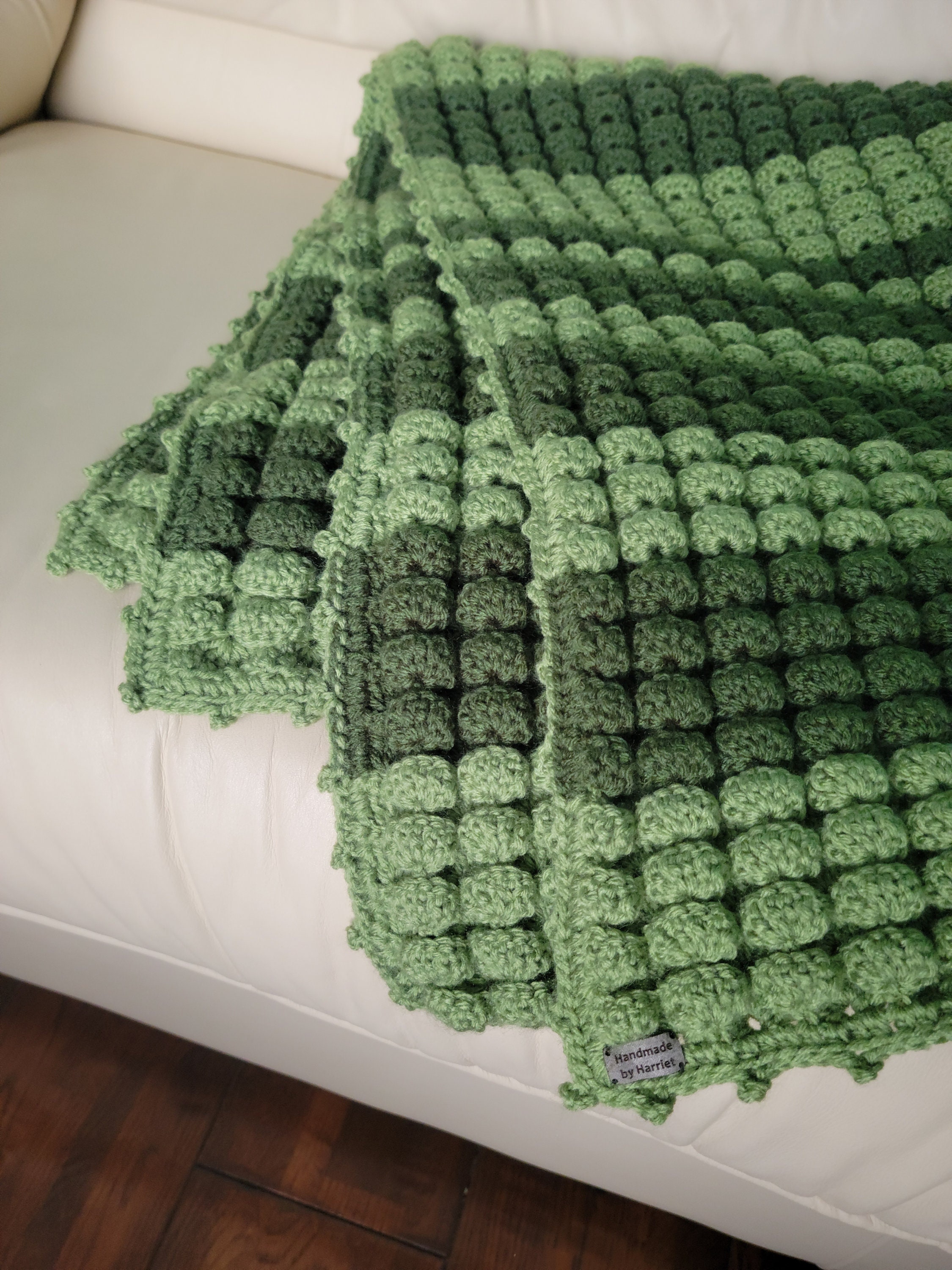 HUNTER GREEN THROW Crochet - Etsy