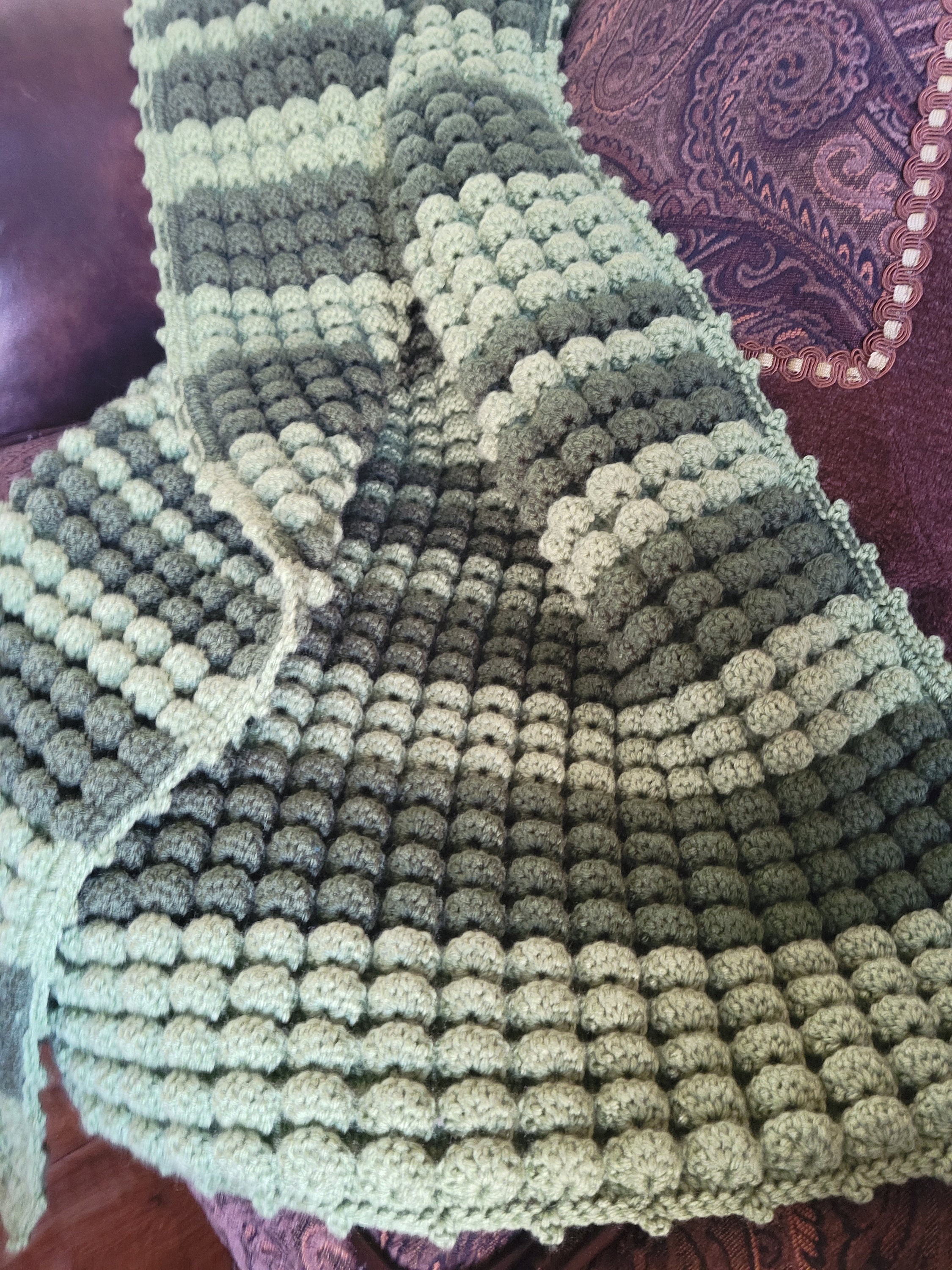 HUNTER GREEN THROW Crochet - Etsy