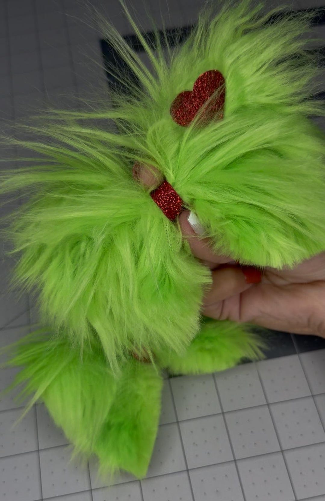 Grinch Hair Bow/fluffy Green Bow - Etsy