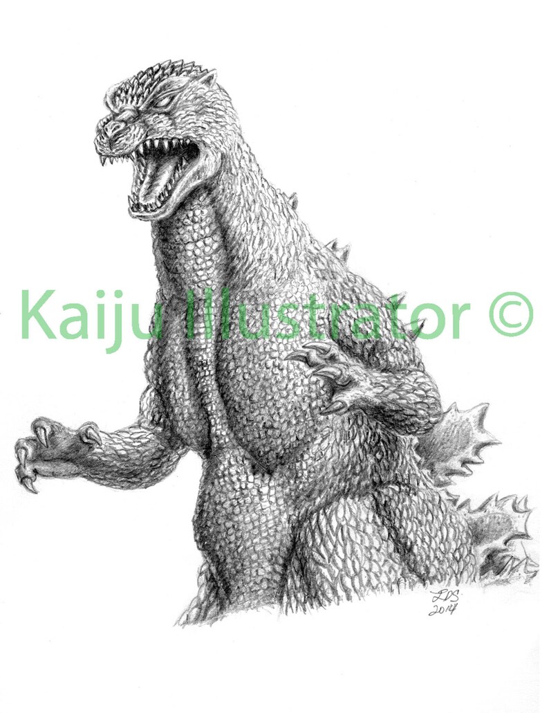 Godzilla 2004 Final Wars Original 8x10 Drawing | Etsy
