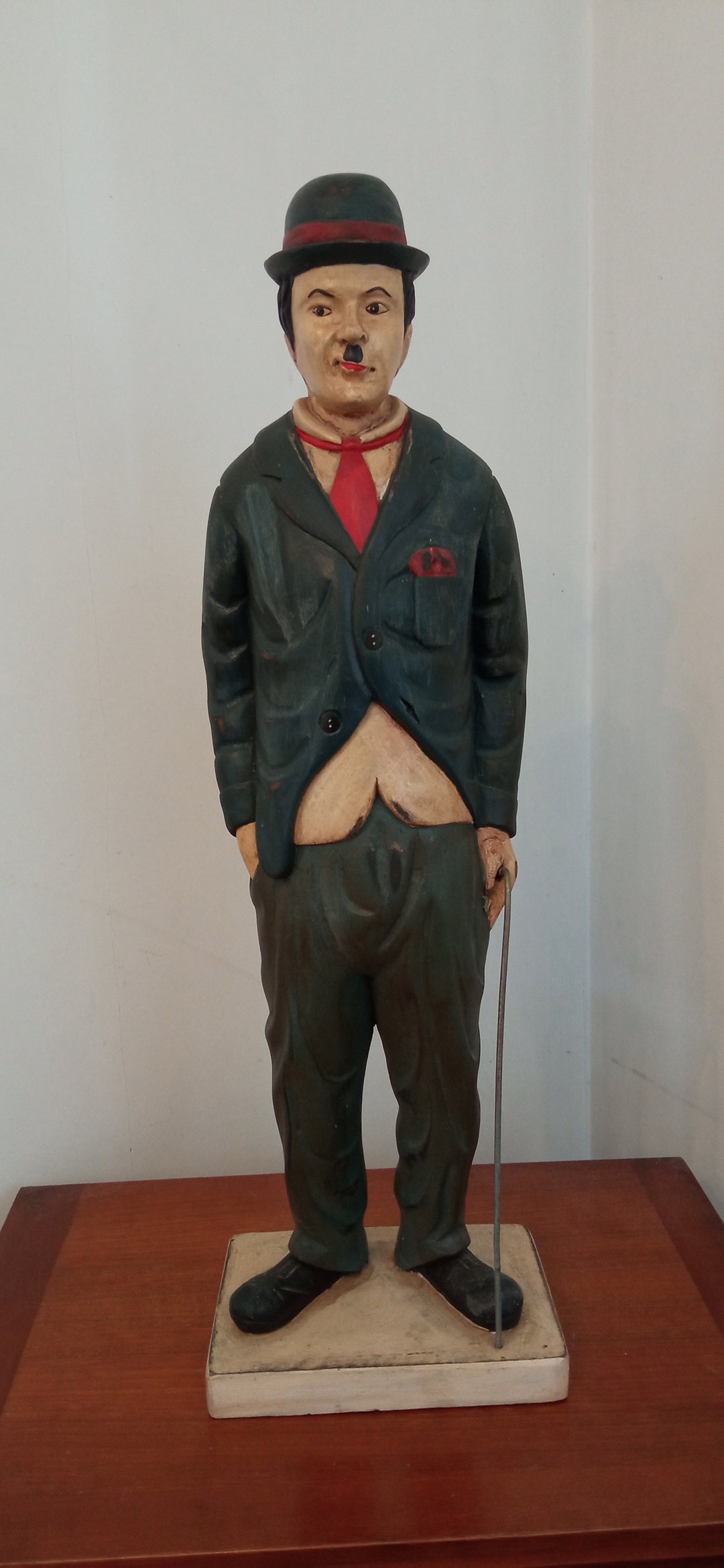 Charlie Chaplin Old Figurine Statue in Wood Height 55cm - Etsy