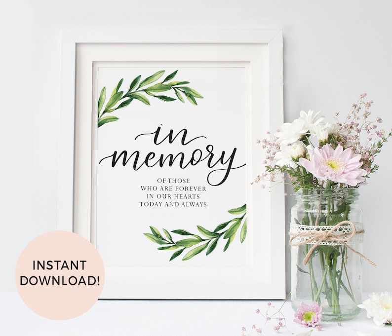 In Loving Memory Greenery Leaves Garden Forever in Our - Etsy