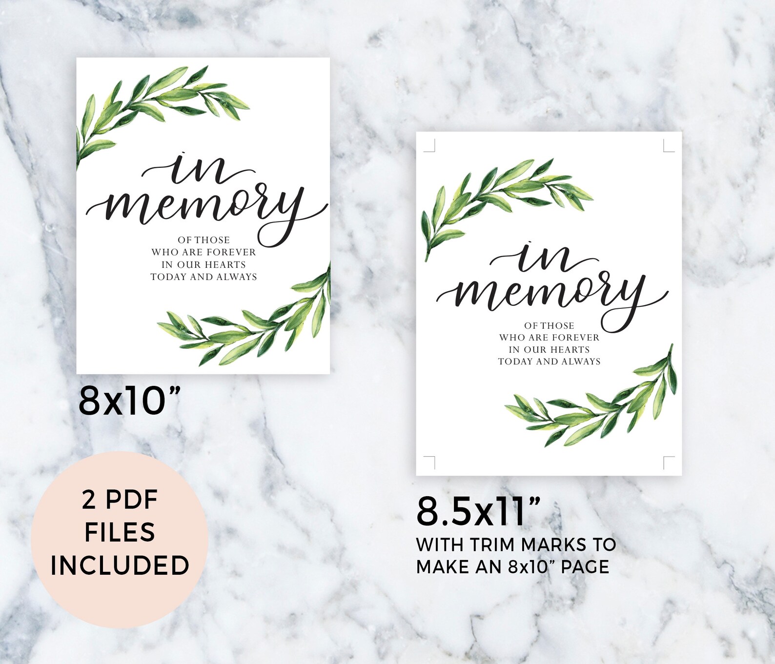 In Loving Memory Greenery Leaves Garden Forever in Our - Etsy