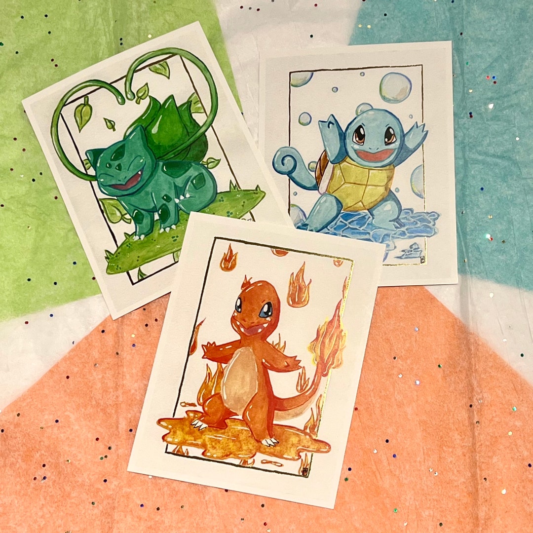 Kanto Starter Pokemon Prints - Etsy