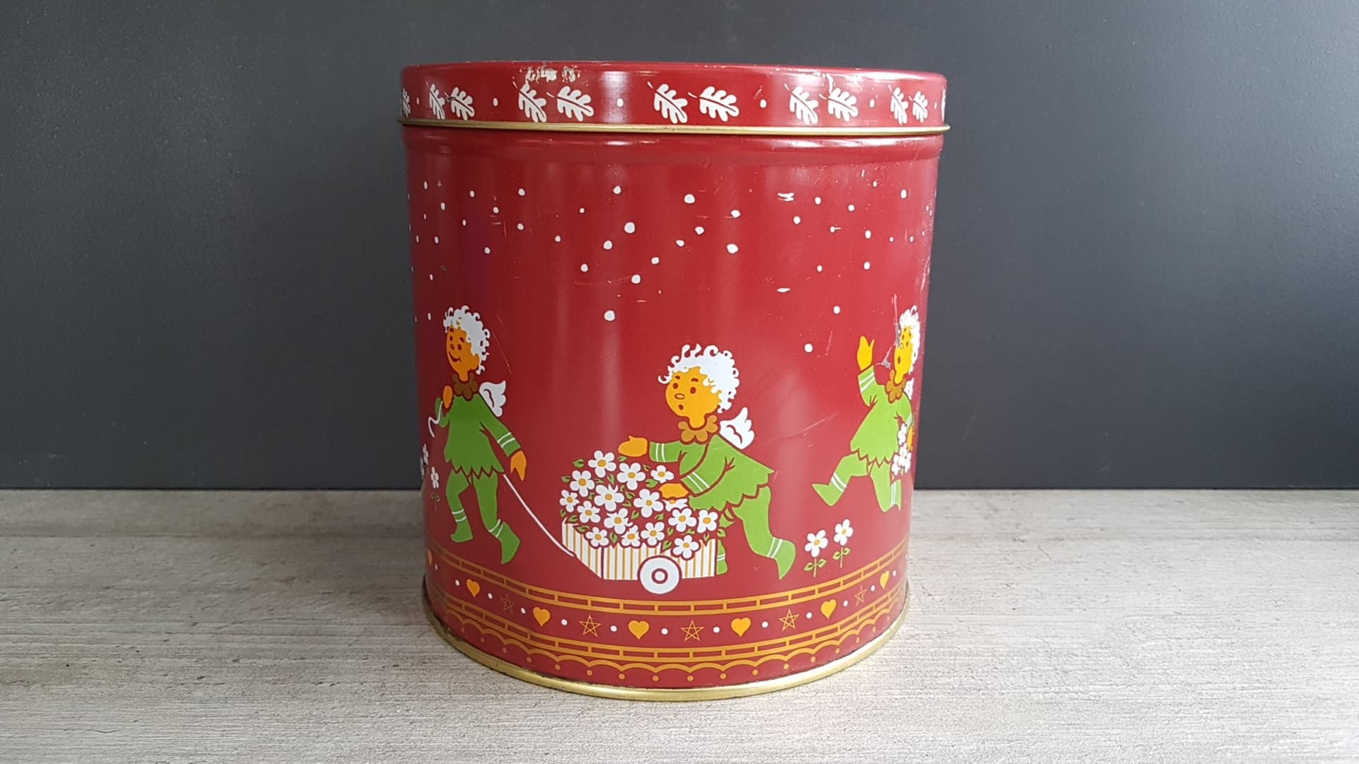 Metal Box Storage Tin Can Red Gold Happy Kids Child Play Games - Etsy