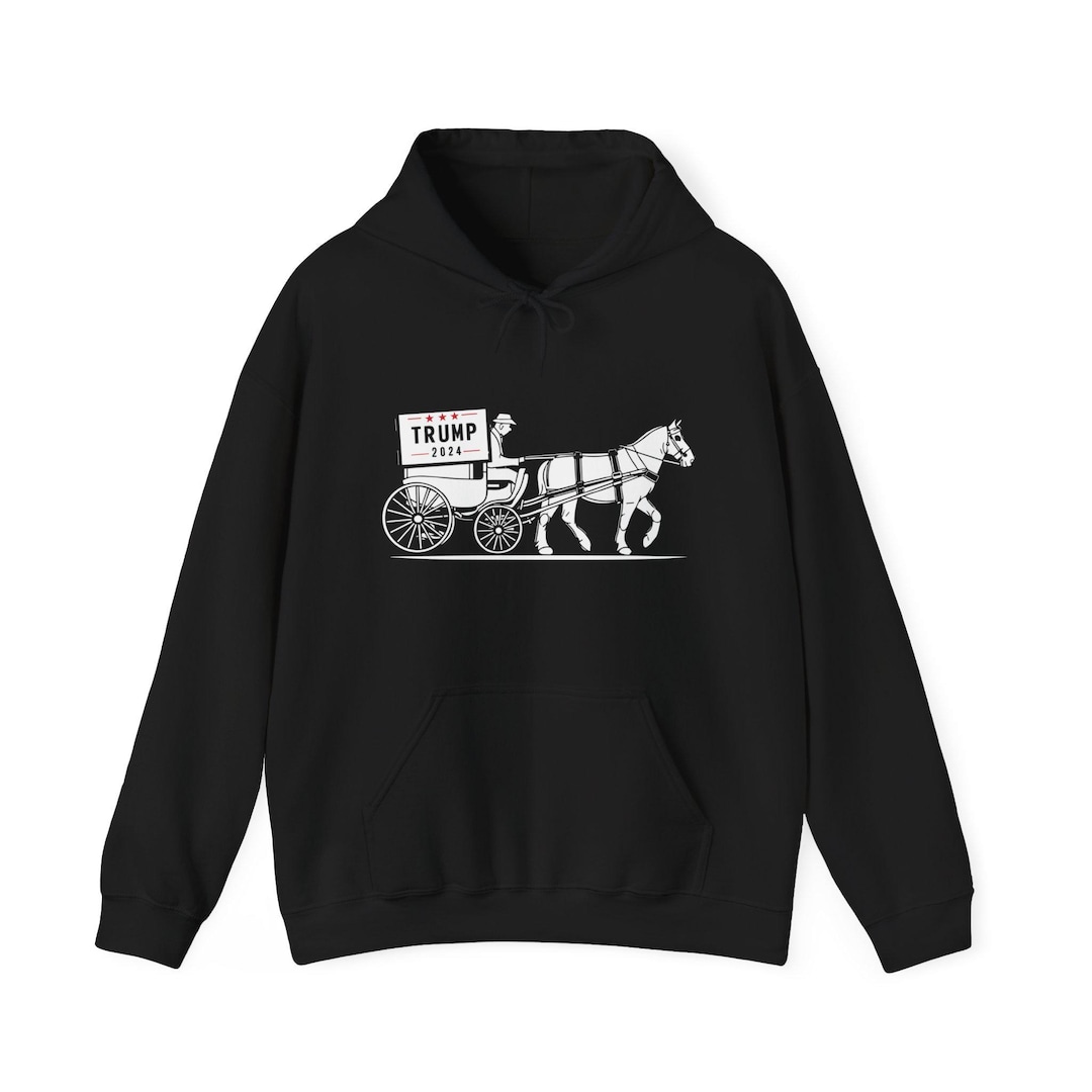 Amish Horse and Buggy Trump Supporter Unisex Hoodie, Election 2024 ...