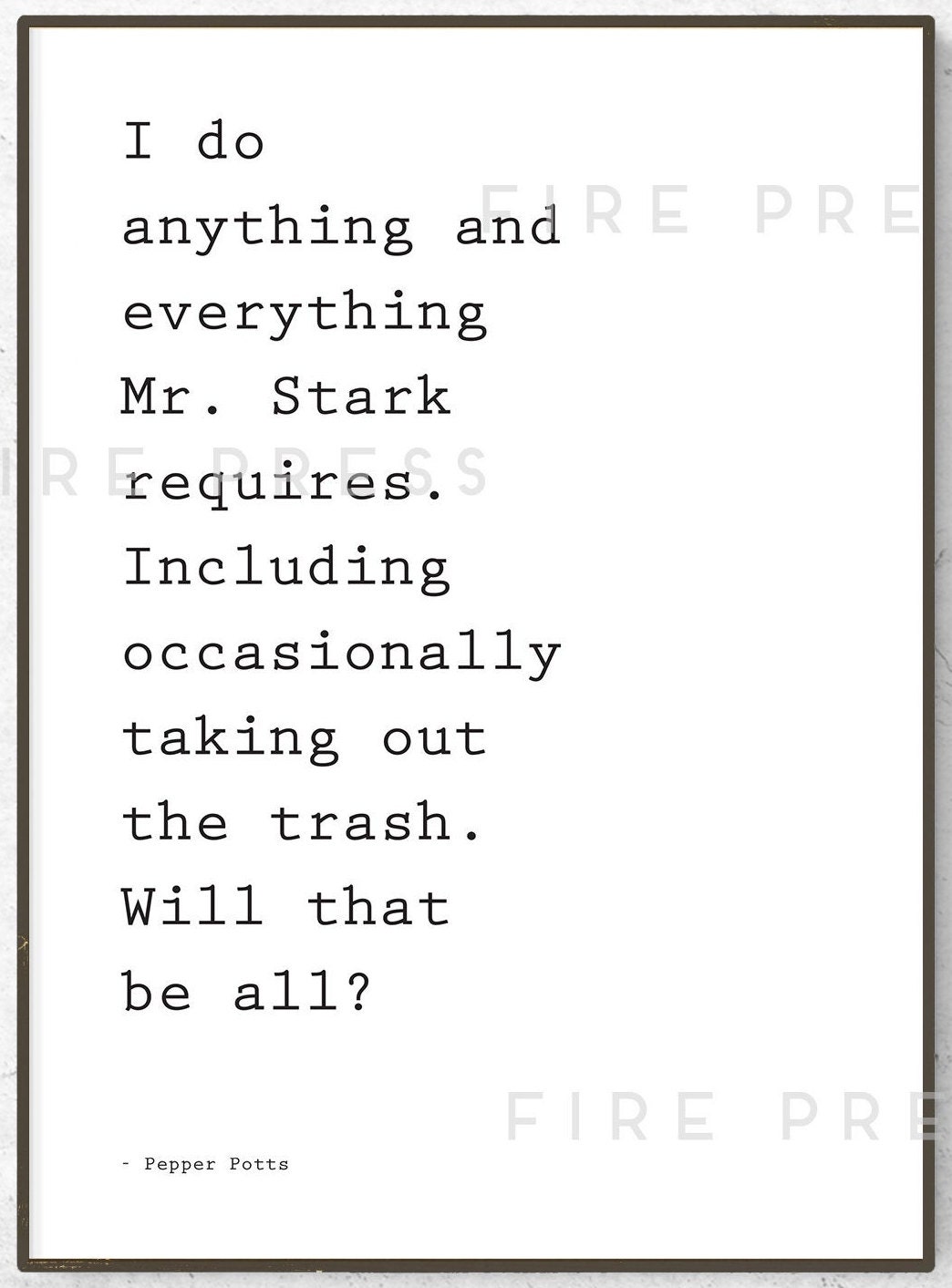 Pepper Potts Quote Poster / Print / Marvel / the Avengers / - Etsy UK