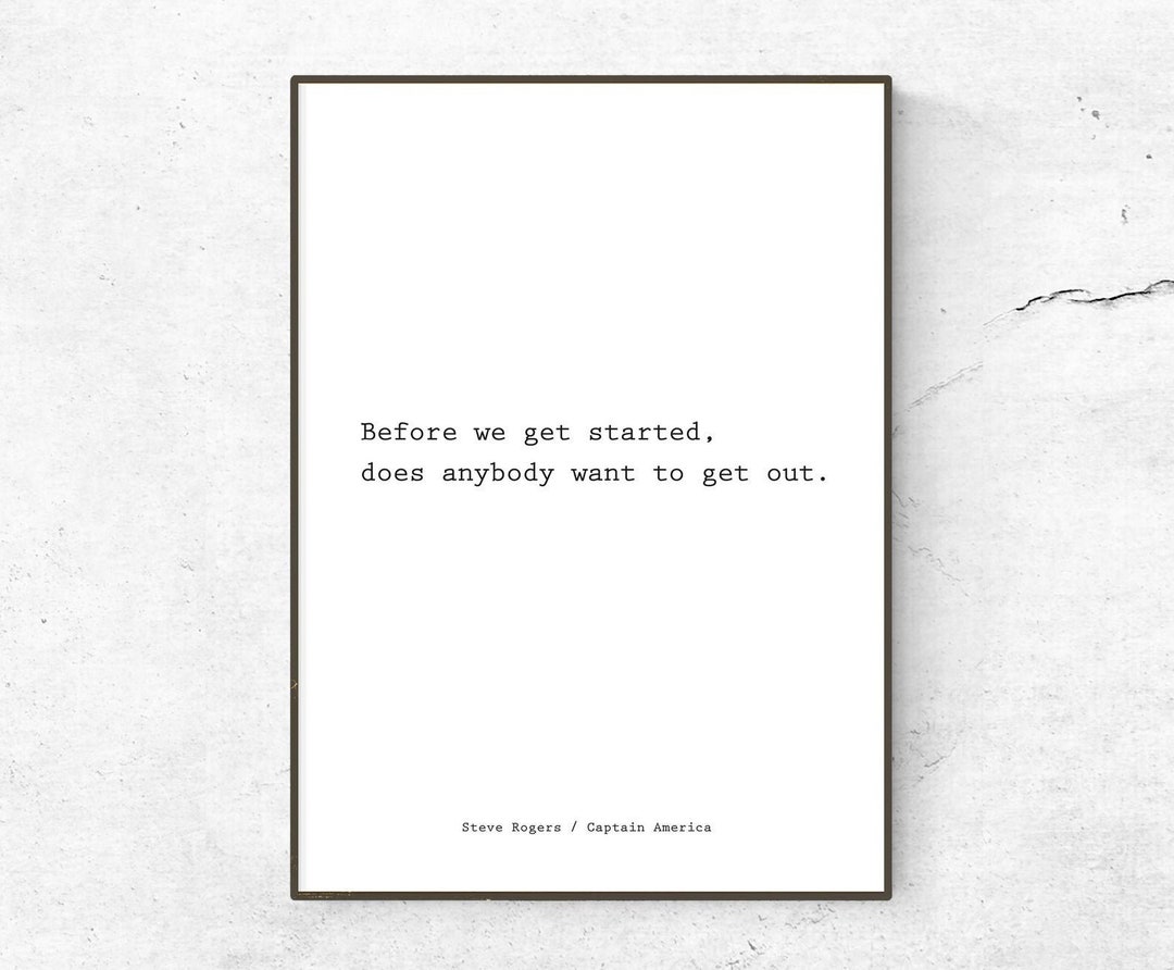 Captain America Quote Poster / Print / the Avengers Endgame / - Etsy