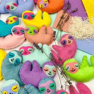 Sleepy Sloths/ Lavender Rice Plushies/ Calming Felt Toy/ Sloth Stuffed ...