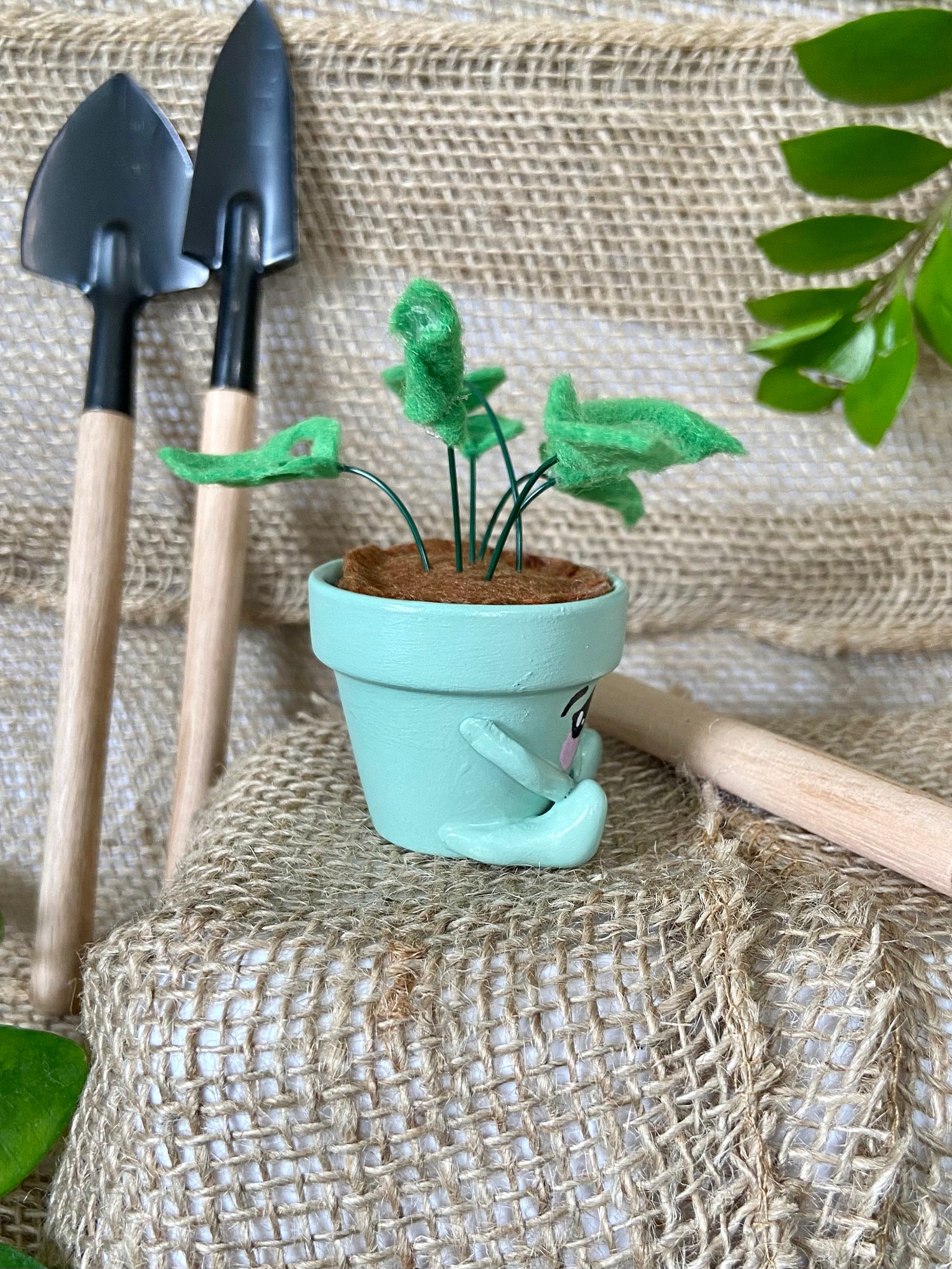 Mini Terracotta Pot - Whimsical Home Decor - Counselor Gift - Faux ...