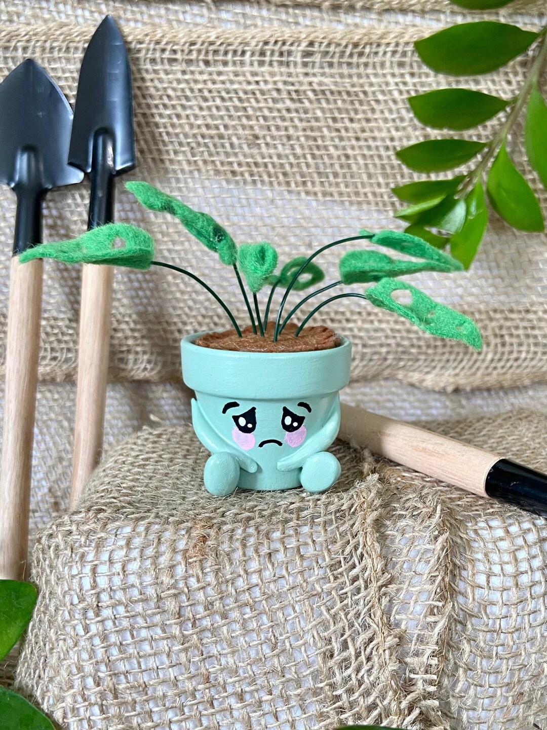 Mini Terracotta Pot - Whimsical Home Decor - Counselor Gift - Faux ...