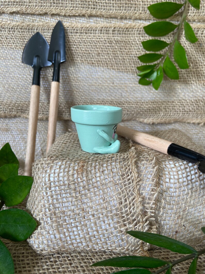 Mini Terracotta Pot - Whimsical Home Decor - Counselor Gift - Faux ...