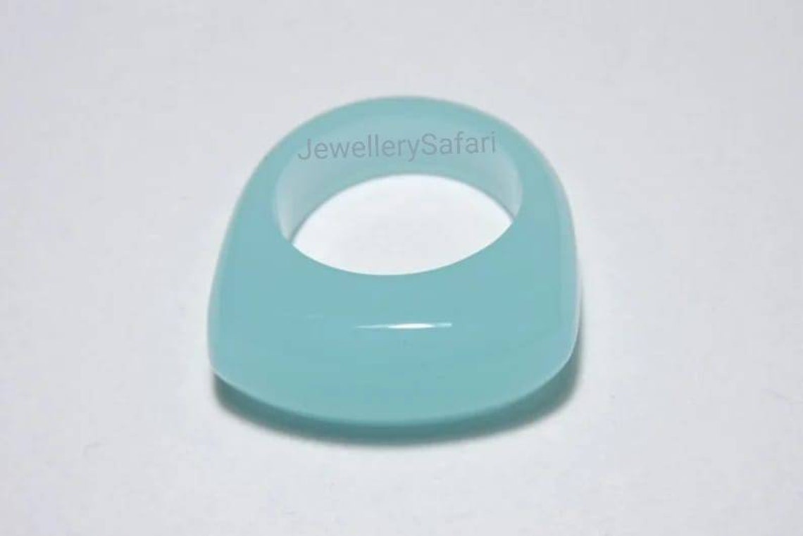 1 Piece Aqua Blue Chalcedony Smooth Polished Gemstone Made - Etsy