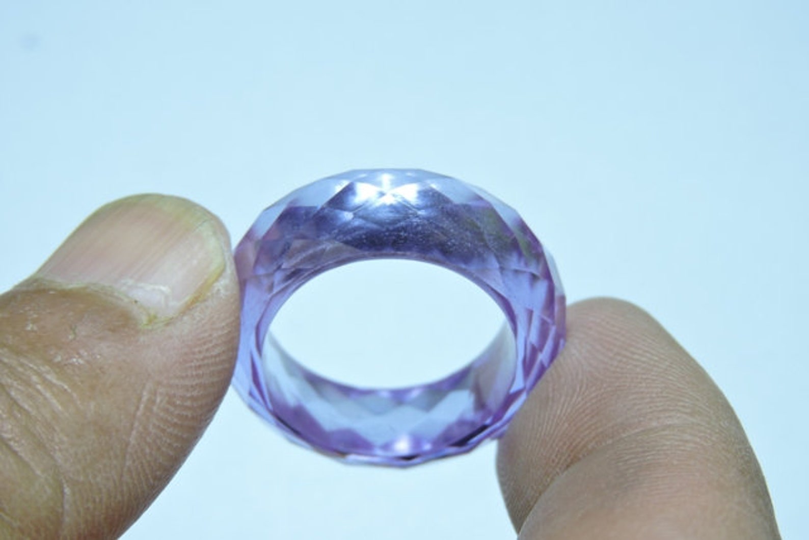 1 Piece Stunning Lavender Zirconia Full Faceted Gemstone Made Ring Band ...